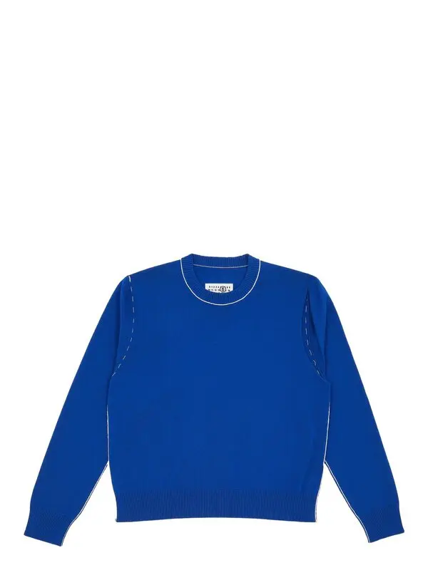 MAISON MARGIELA Crew Neck Cut-out Jumper - Blue