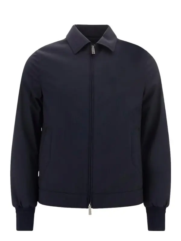 Zegna Zip Up Long-sleeved Jacket - Black