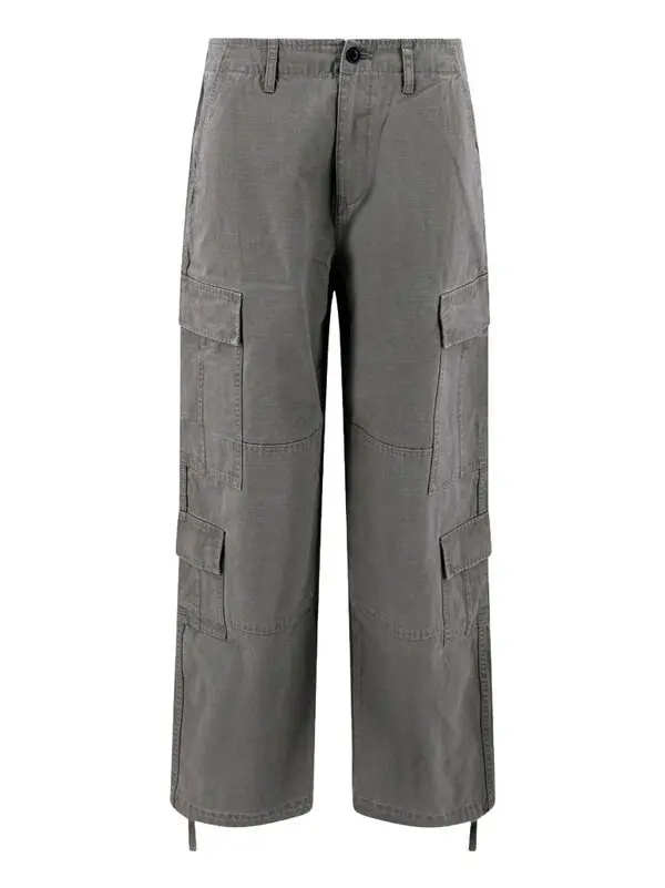 StÜssy Belt-loop Casual Pants With Drawcord Hem - Gray