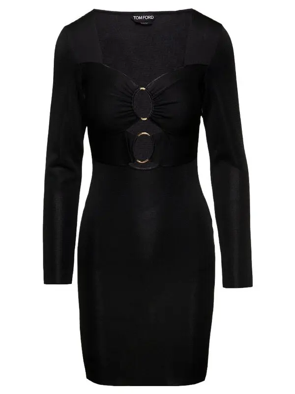 TOM FORD Sweetheart Neck Cut-out Mini Dress - Black