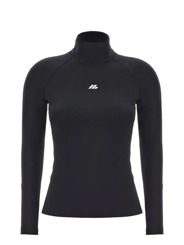 Balenciaga High-neck Long Sleeve Top - Black