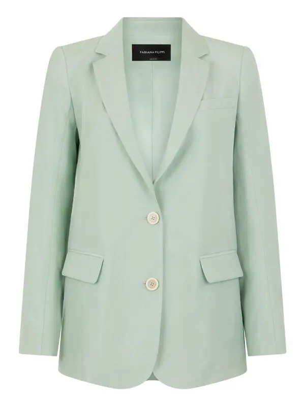Fabiana Filippi Two-button Lyocell Blazer - Turquoise