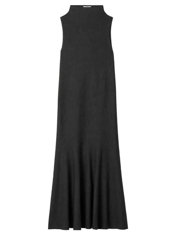 Khaite Margo Merino Wool Maxi Dress - Dark Gray