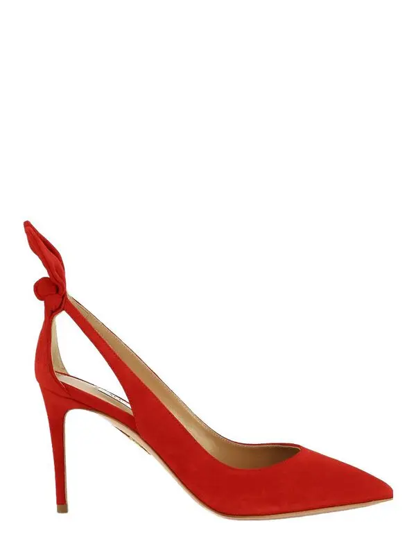 AQUAZZURA Bow Tie Pointed-toe Pumps - Red