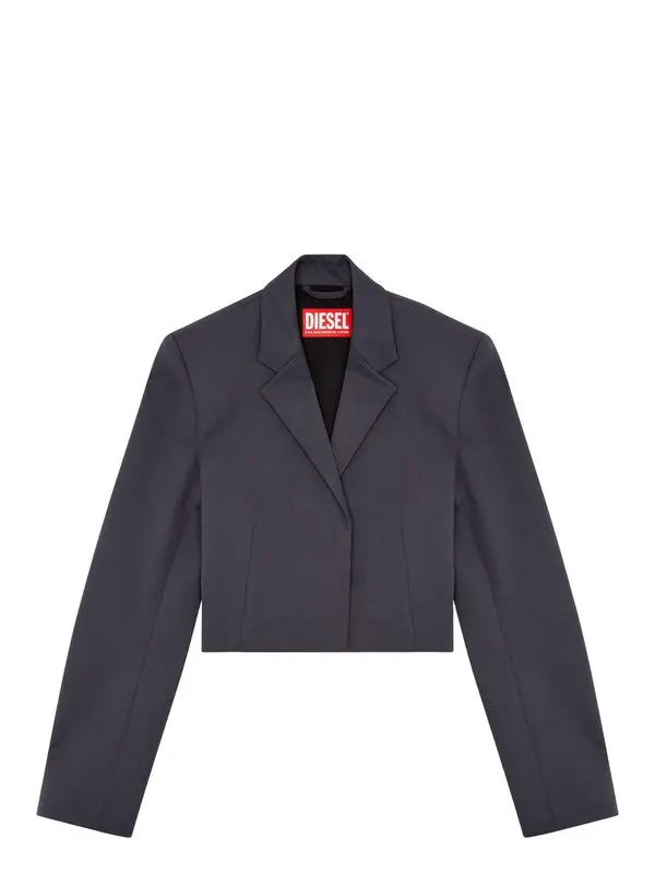 DIESEL® Cropped Blazer With Hook Buckle Closure - Black