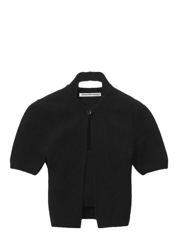 Alexander Wang Twinset Cardigan With Neck-hanging Top - Black