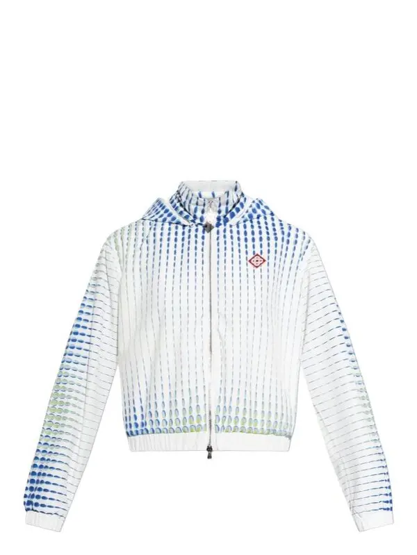 Casablanca Gradient Zip-up Hooded Jacket - White