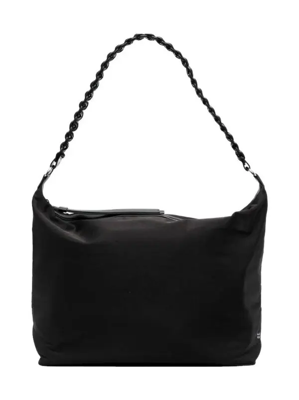 Kara Braided Strap Shoulder Bag - Black