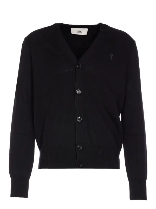 Ami V-neck Cardigan - Black