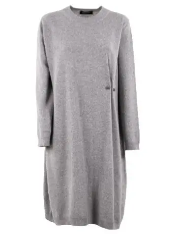 Fabiana Filippi Wool Dress With Metallic Detail - Gray