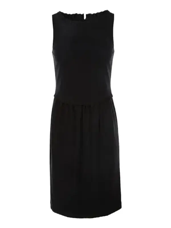 Emporio Armani Sleeveless Dress With Lotus Leaf Neckline Detail - No