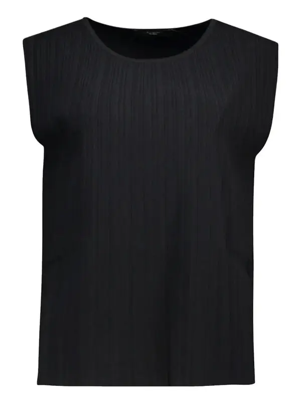 Max Mara Sleeveless Pleated T-shirt - Black