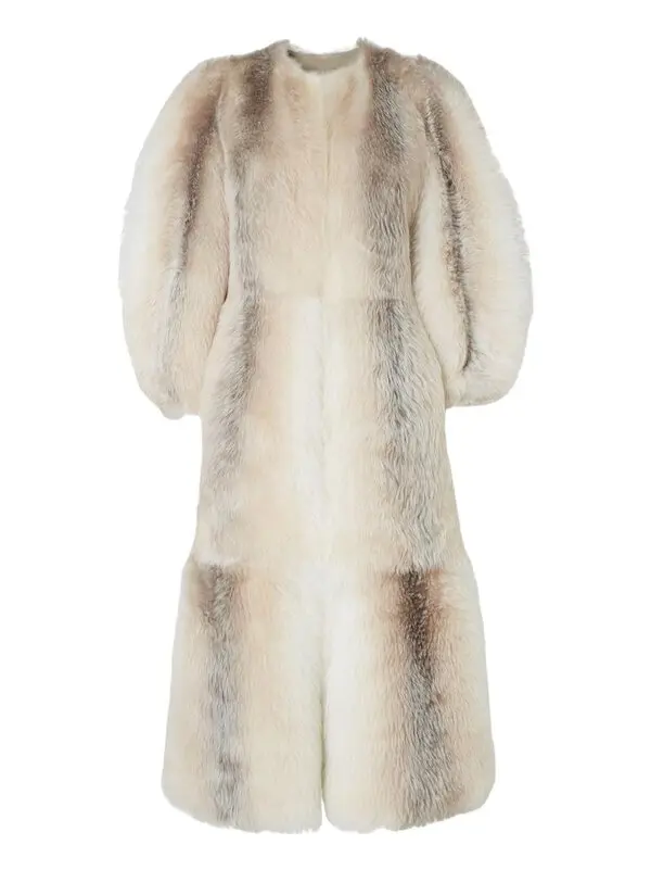 Fendi Fur Oversized Coat - White