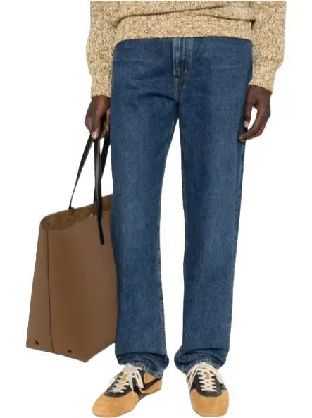 AGOLDE Denim Trousers With Belt Loops - Blue
