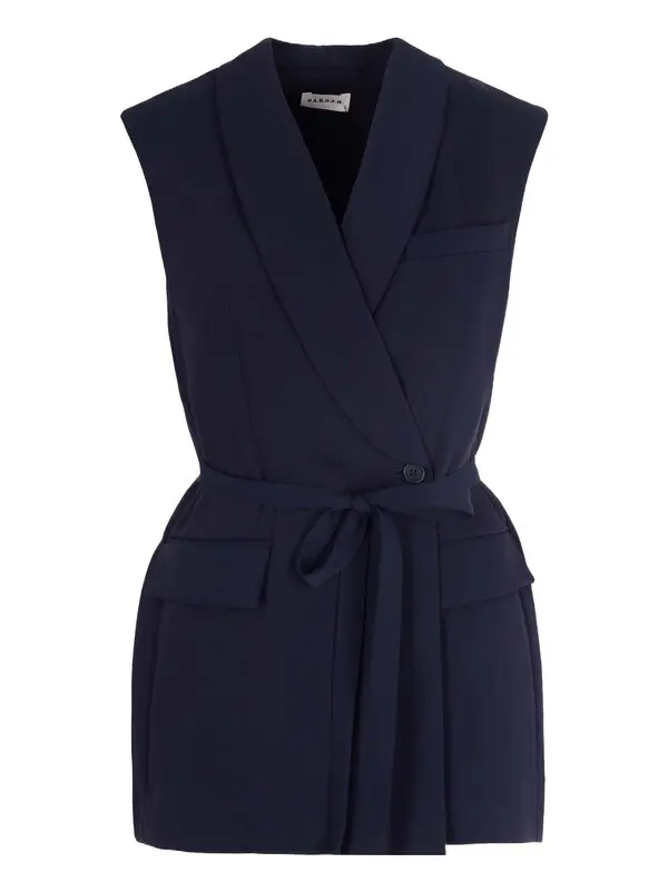 P.a.r.o.s.h Sleeveless Belted Waistcoat - Black
