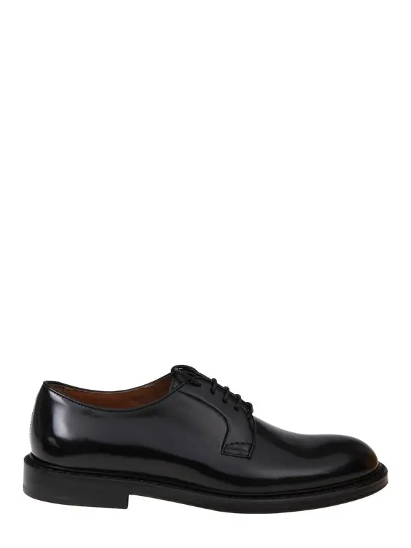 DOUCAL'S Round-toe Lace-up Derby Shoes - Black