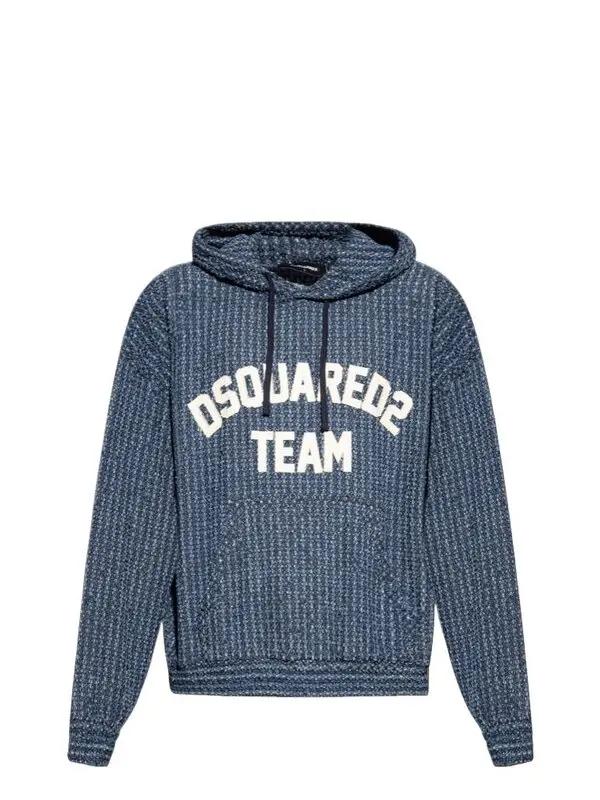 Dsquared2 Logo Patch Hoodie - Blue