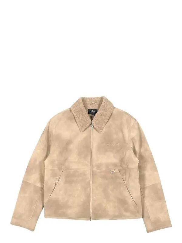 REPRESENT Zipped Shearling Collar Jacket - Nude