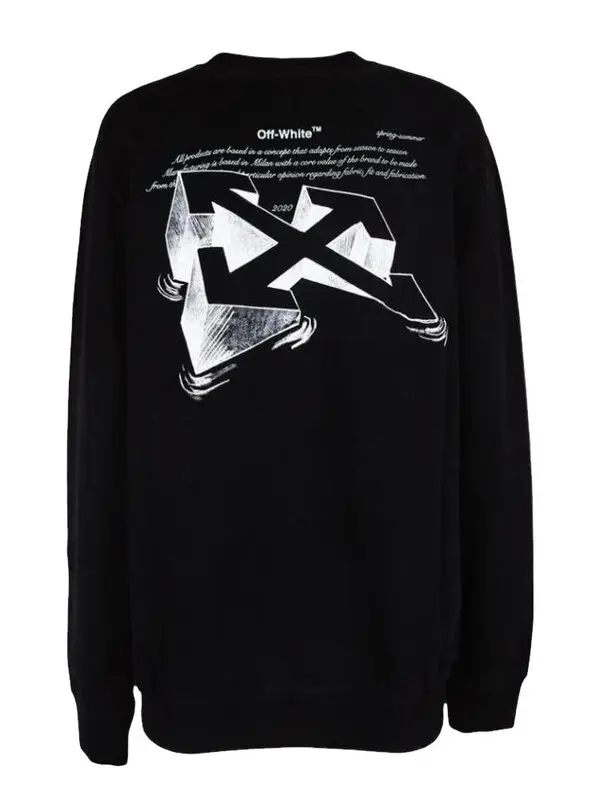 Off-White Logo Print Crewneck Sweatshirt - Black