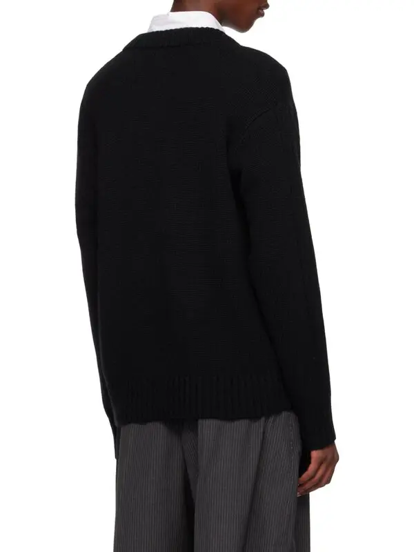 LISA YANG V-neck Ribbed Knitwear - Black