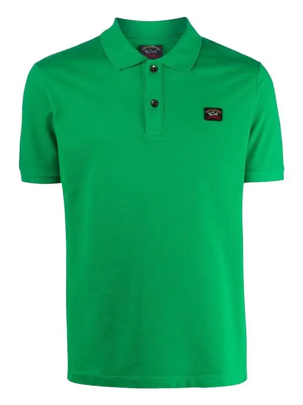 PAUL  SHARK Logo Patch Polo Shirt - Green