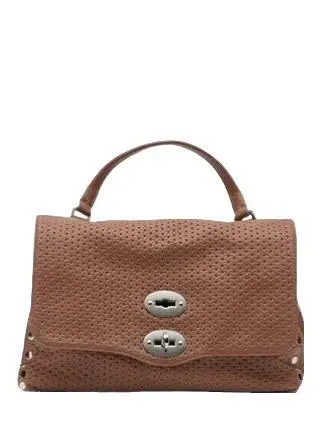 ZANELLATO Logo Handbag With Metal Details - Brown
