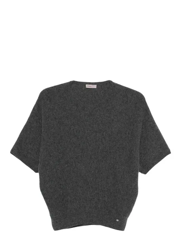 Herno Short Sleeve Cashmere Top - Black