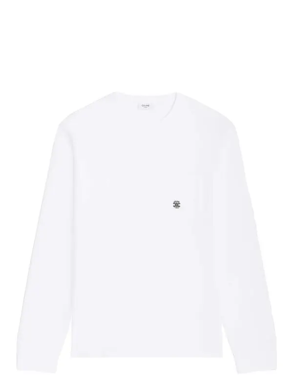 Celine Long-sleeved T-shirt In Cotton Jersey - White