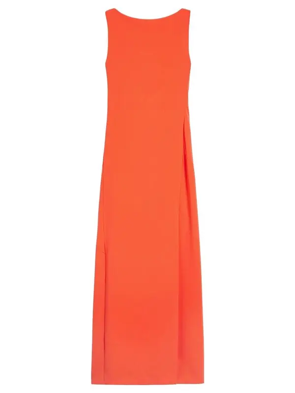 Max Mara Sleeveless Boatneck Dress With Open Back - Red