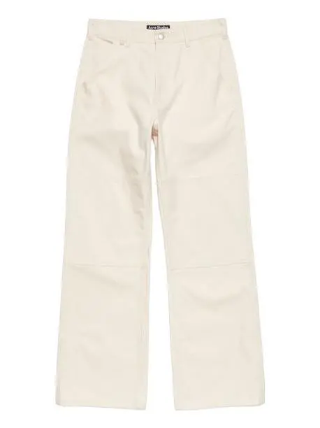 Acne Studios Logo Patch Straight Leg Trousers - Mixed Oat Color