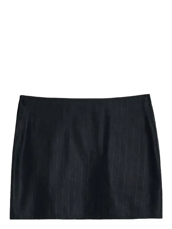 Our Legacy Mini Skirt With Herringbone Side Stripe - Black