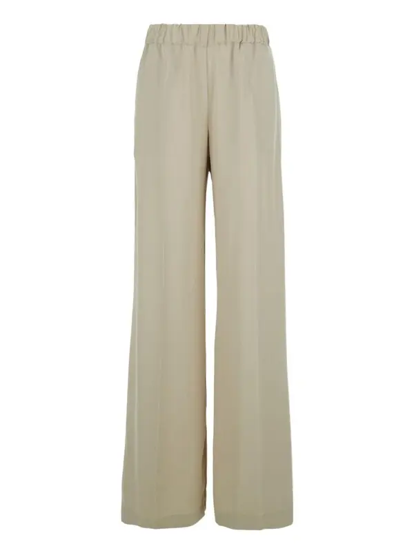P.a.r.o.s.h Elasticated-waist Palazzo Pants - Beige
