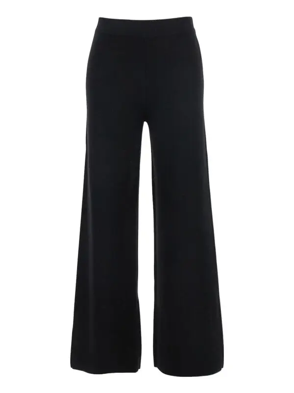 P.a.r.o.s.h Wool And Cashmere Wide Leg Trousers - Black