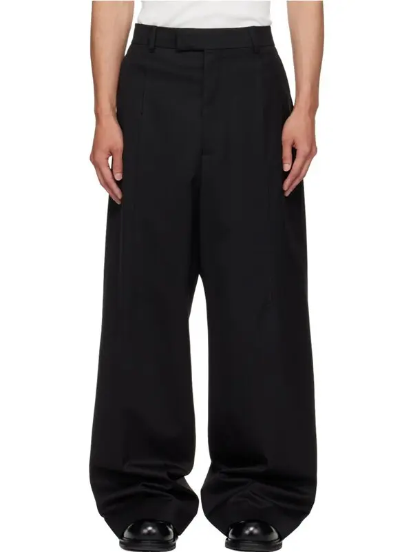 Vetements Pleated Wide-leg Trousers - Black