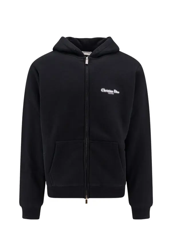 Dior Zipped Hooded Sweatshirt - Black