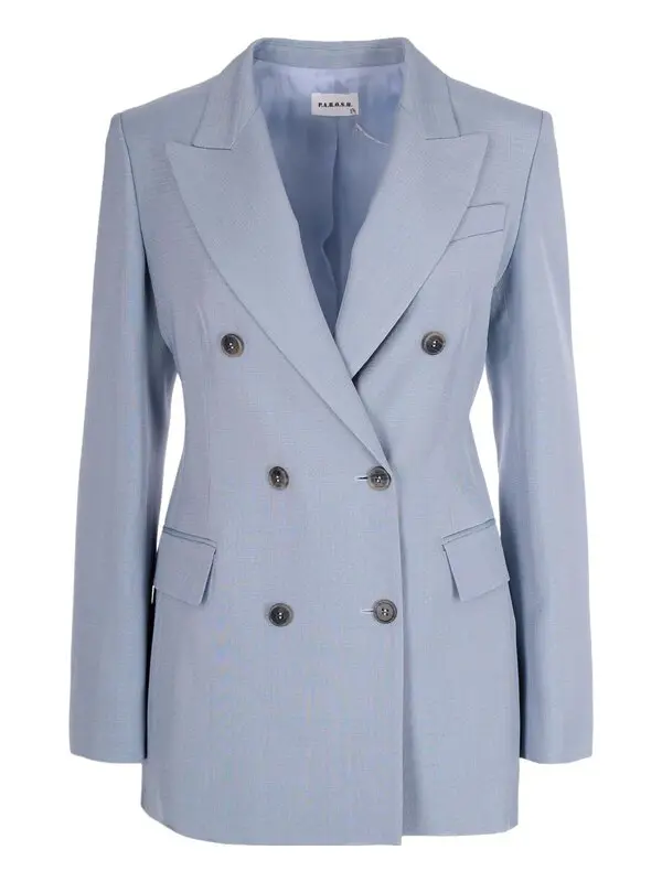 P.a.r.o.s.h Tailored Double Breasted Blazer - Gray