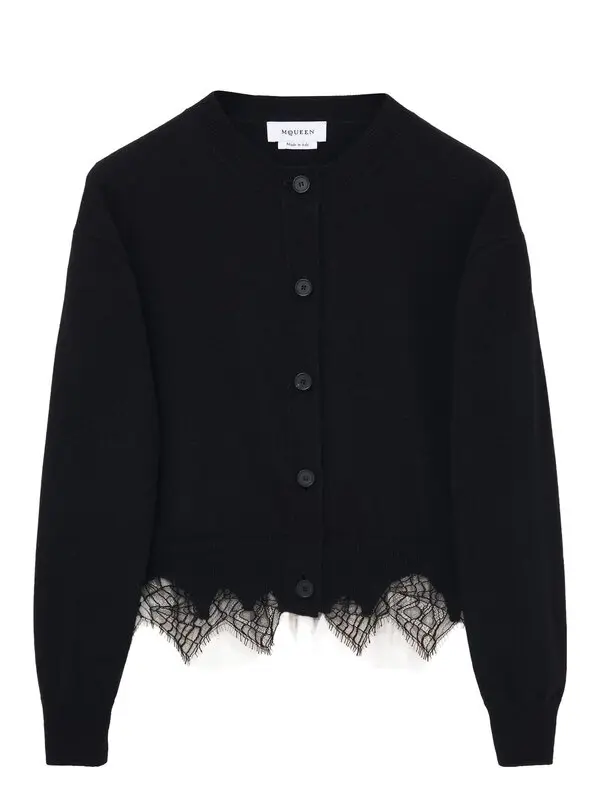 Alexander McQueen Cobweb Lace Jumper - Black/ivory