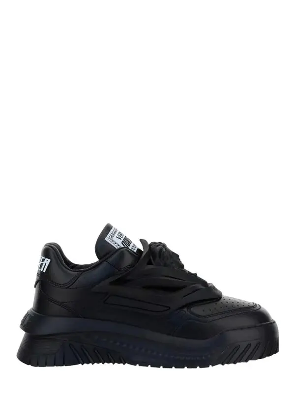 Versace Odissea Logo Patch Sneakers - Black