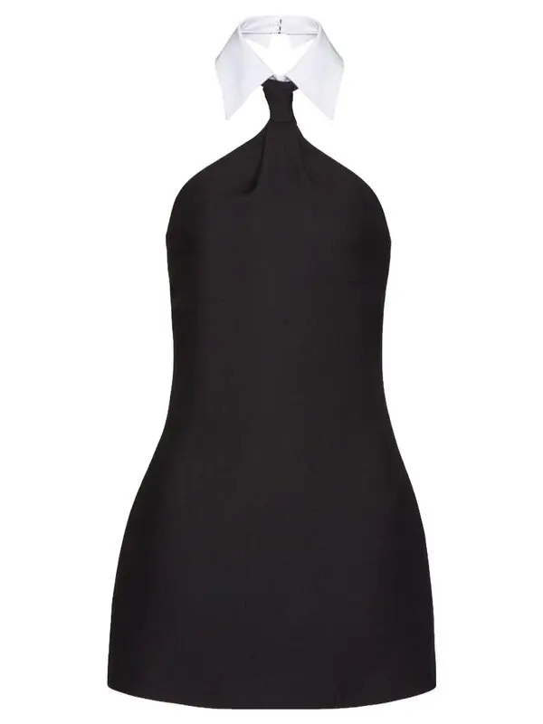 Valentino Garavani Collar Detailed Sleeveless Mini Dress - Black