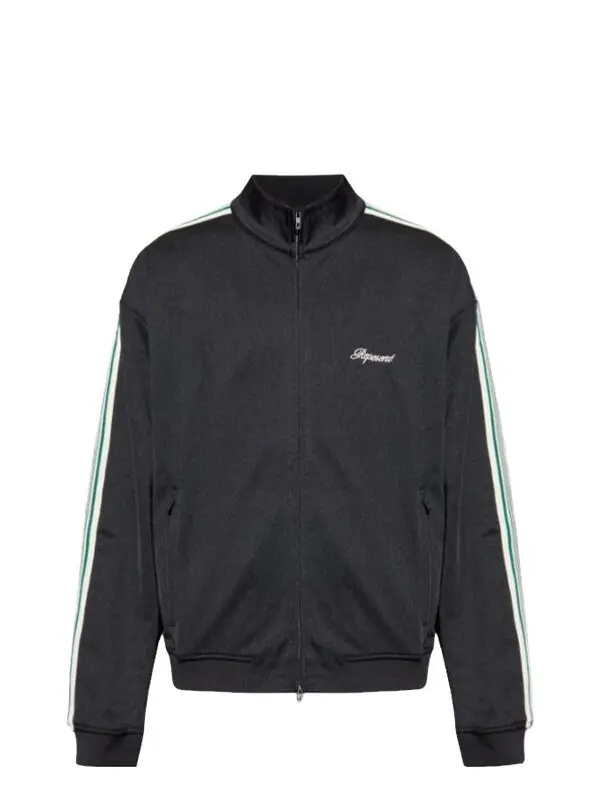 REPRESENT Long Sleeve Zip-up Sweatshirt With Logo - Black