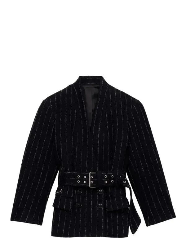 Isabel Marant Étoile Striped Belted Blazer - Midnight