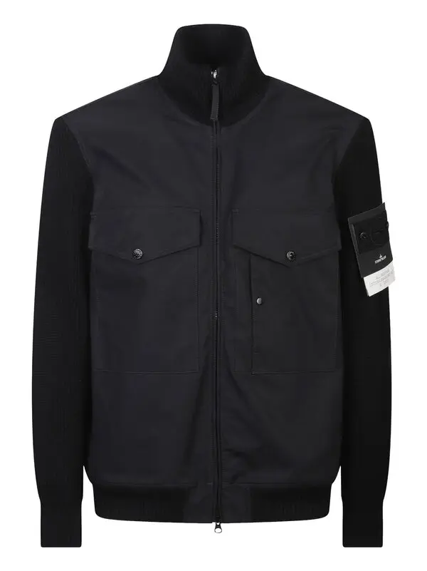Stone Island Flap-pocket Panelled Jacket - Black