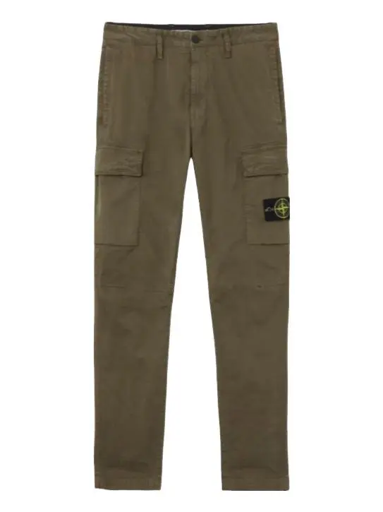 Stone Island Compass-badge Tapered Cargo Trousers - Military Green