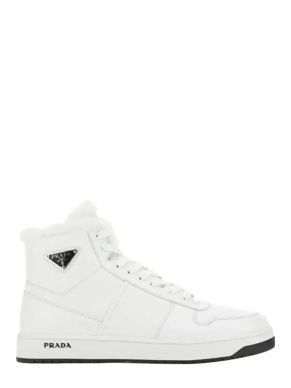 Prada Logo Plaque High-top Sneakers - White