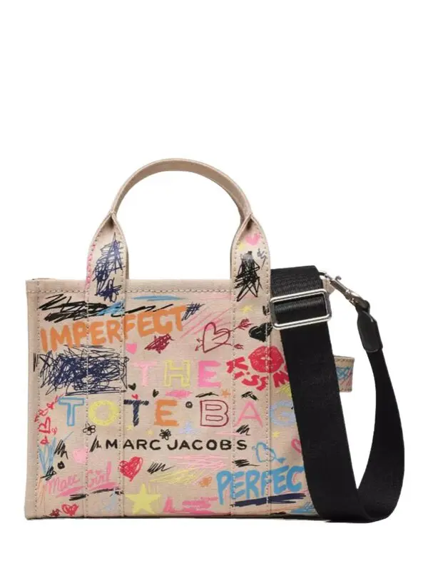 Marc Jacobs Punk Scribble Small Tote Bag - Beige Multi-color