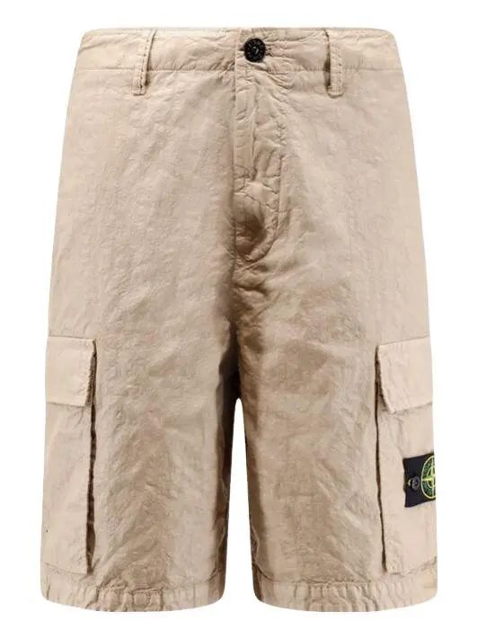 Stone Island Logo Patch Cargo Shorts - Nude