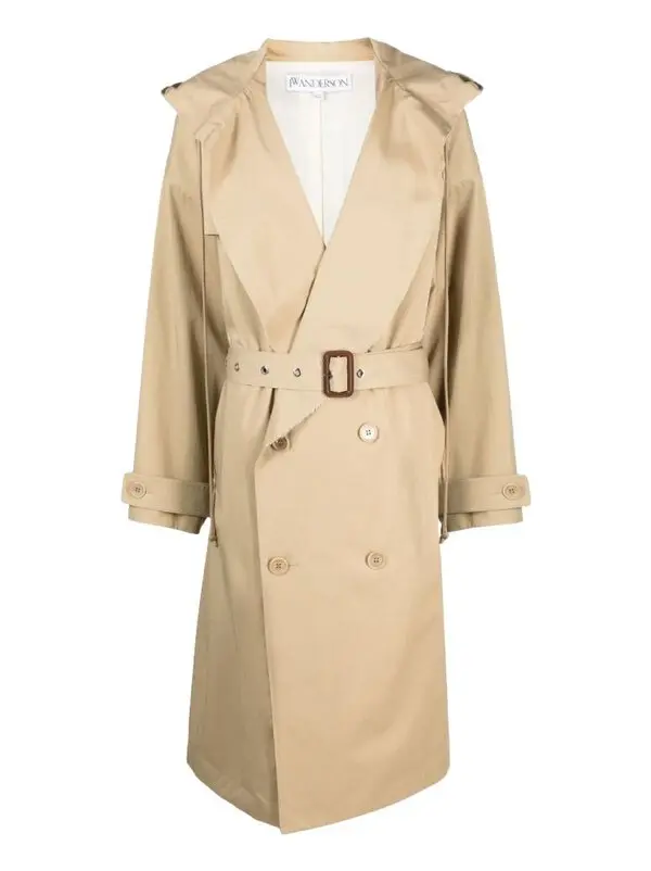 J.W.ANDERSON Hooded Double-breasted Trench Coat - Nude