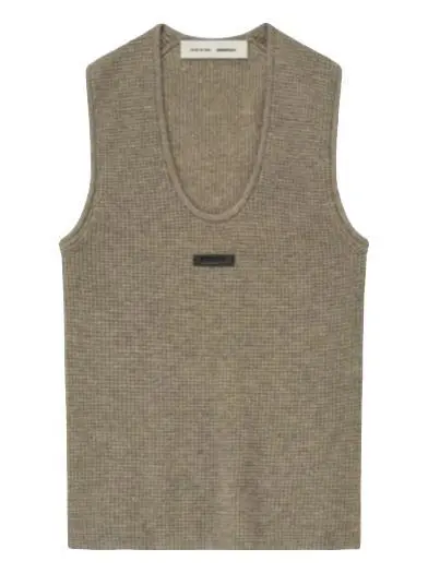 Fear Of God Logo Patch Ribbed Tank - Gray