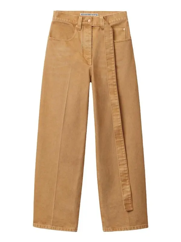 Alexander Wang Belted Wide-leg Jeans - Brown