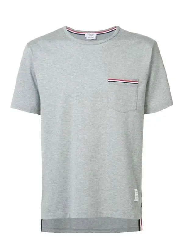 Thom Browne Rwb Short-sleeved T-shirt - Light Gray